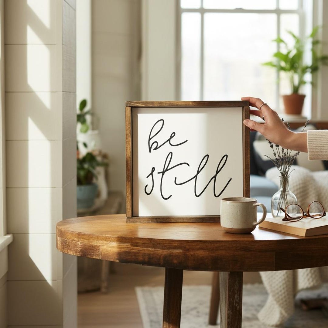 Be Still Sign, Inspirational Quote Art, Christian Gift for Her ...