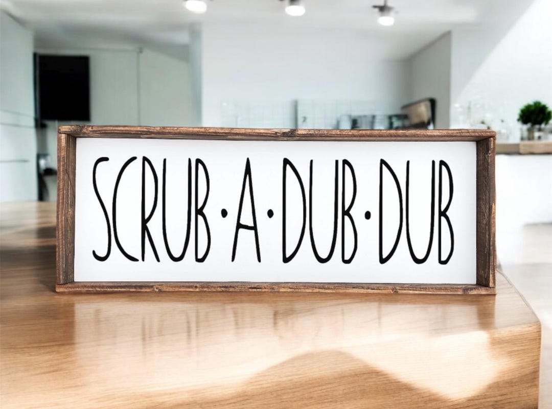 Rustic Bathroom Decor | Scrub-a-dub-dub Wood Sign | Farmhouse Bathroom ...