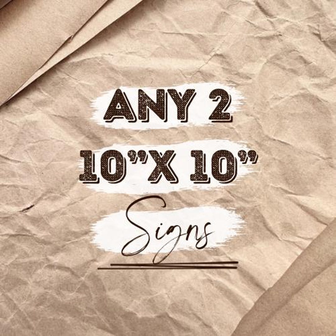 2 Pack 10x10 Farmhouse Signs, Custom Sign Bundle, Rustic Mini Signs ...