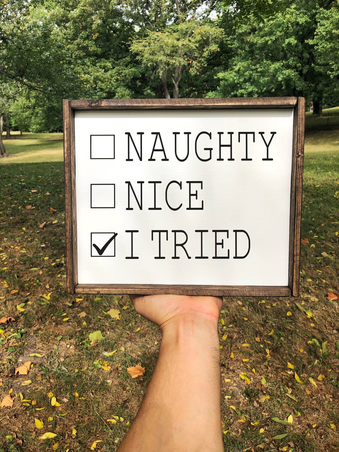 Naughty Nice I Tried Sign Home Decor Sign Home Decor - Etsy