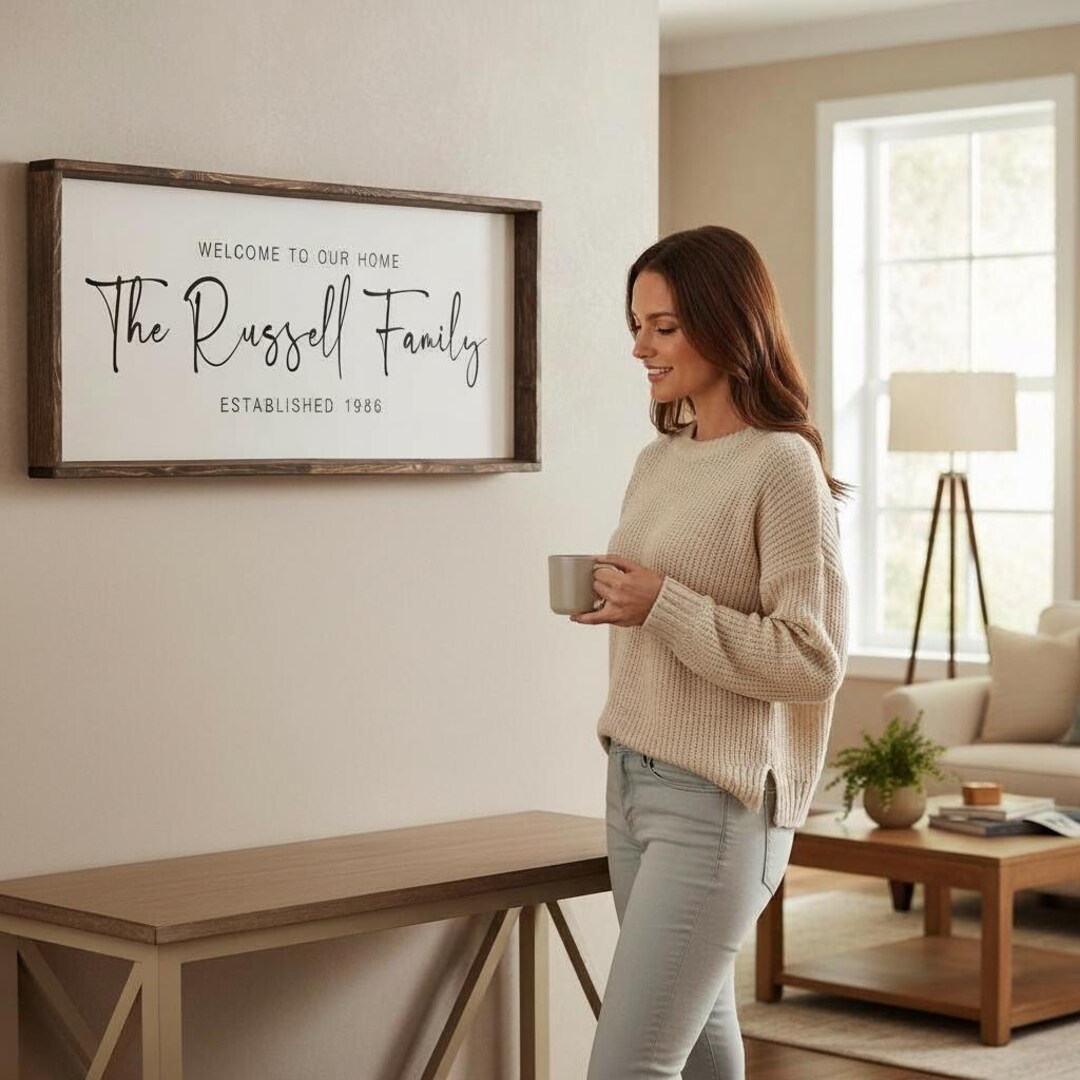 Personalized Farmhouse Welcome Sign: Custom Family Name, Established ...