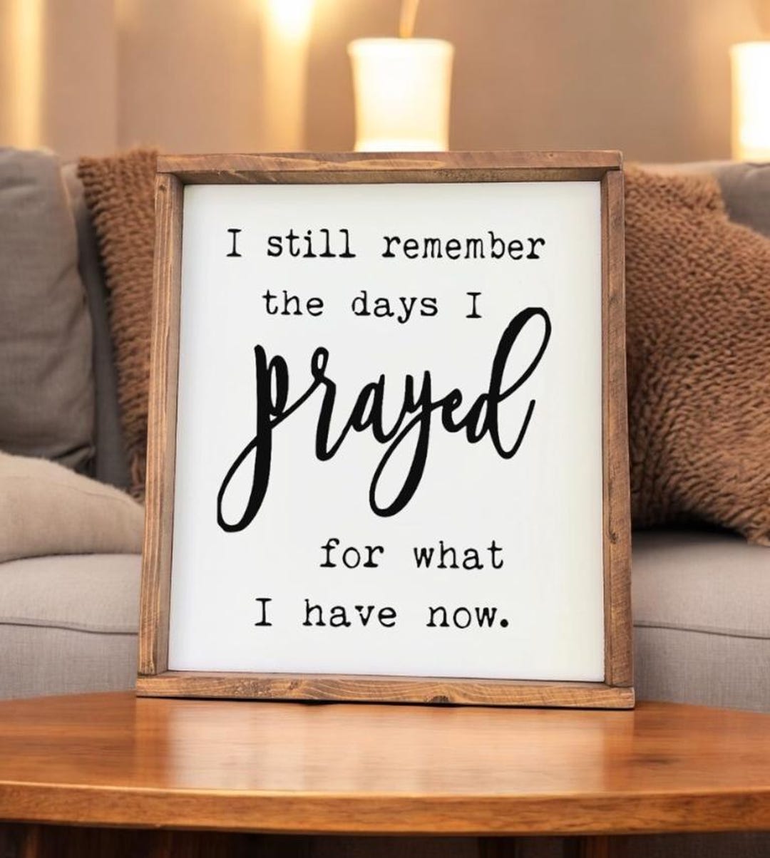Rustic Farmhouse Wood Sign: Thankful Prayer Quote, Inspirational Wall ...