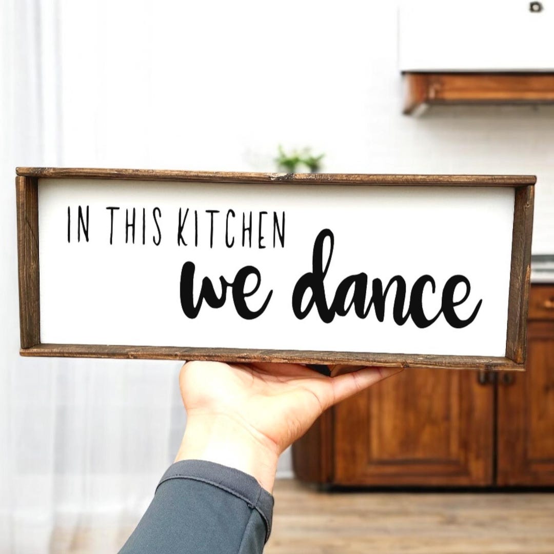 In This Kitchen We Dance Sign, Kitchen Decor, Moms Kitchen, Custom ...