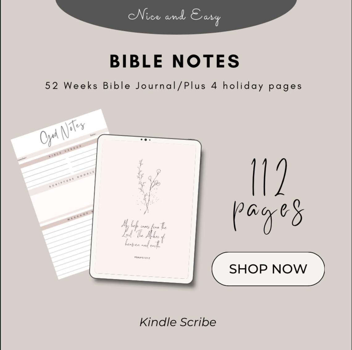 Kindle Scribe Template/52 Week Bible Notes/journal - Etsy