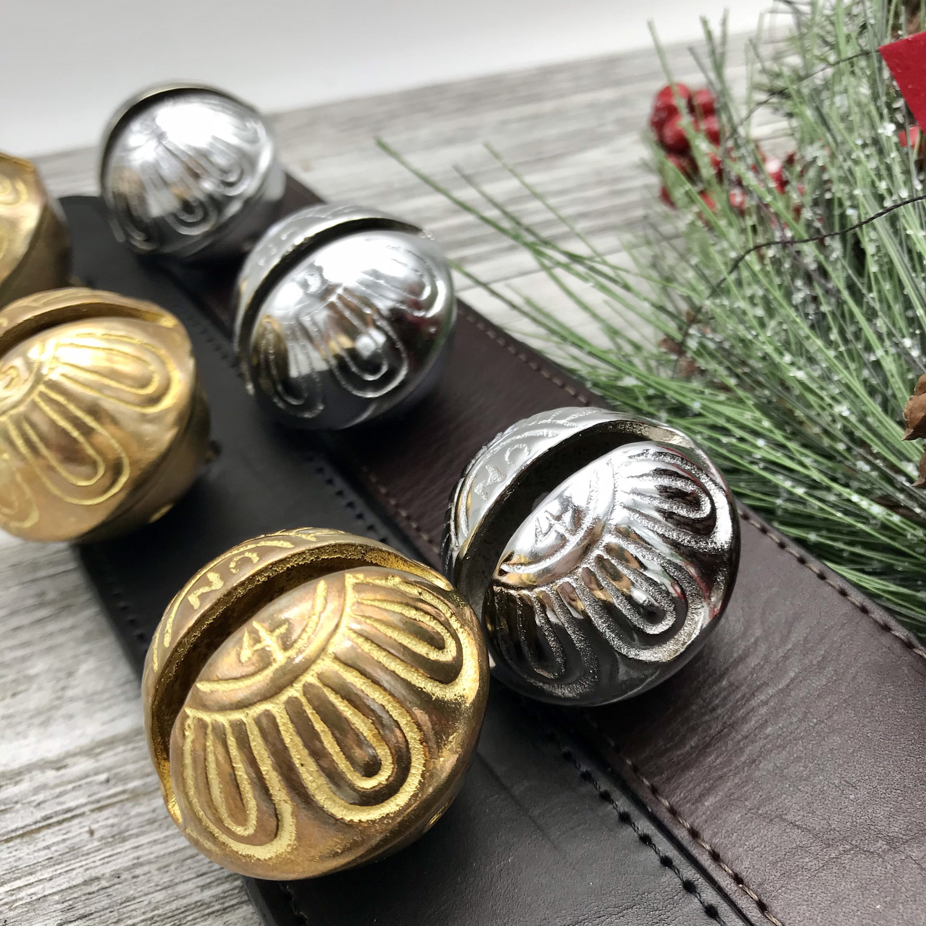 6 Authentic Graduating Solid Brass Sleigh BellsHandmade | Etsy