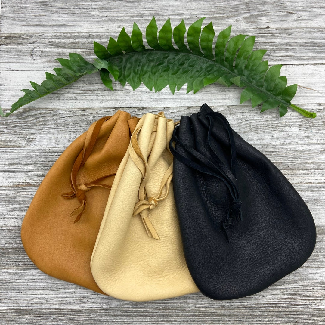 Deerskin Pouch, Large Leather Drawstring Pouch 9-inch X 6.25-inch ...