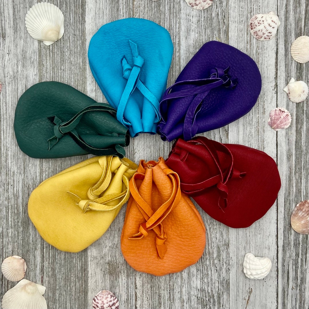 Deerskin Pouch, Small Leather Drawstring Pouch, 4.5-inch X 3.5-inch ...