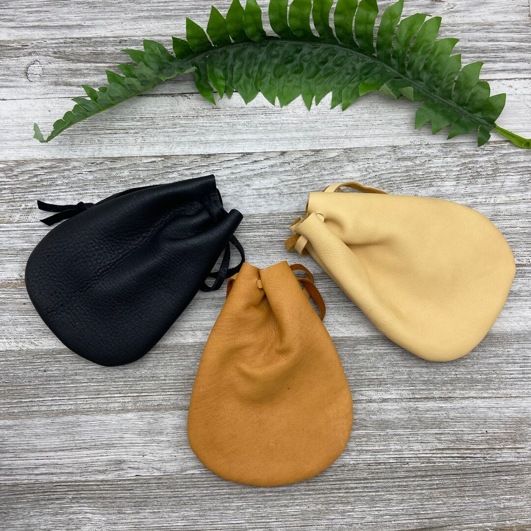 Deerskin Pouch, Medium Leather Drawstring Pouch 6.5-inch X 5-inch ...