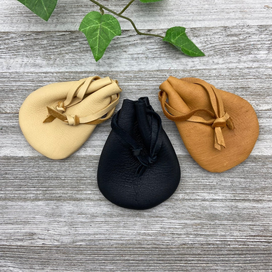 Deerskin Pouch, Small Leather Drawstring Pouch, 4.5-inch X 3.5-inch ...