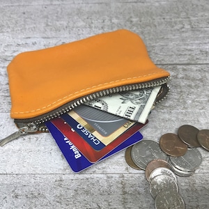 6" Large Leather Zipper Pouch, 6” Zipper, 6”x4”, Coin Pouch, Coin Case ...