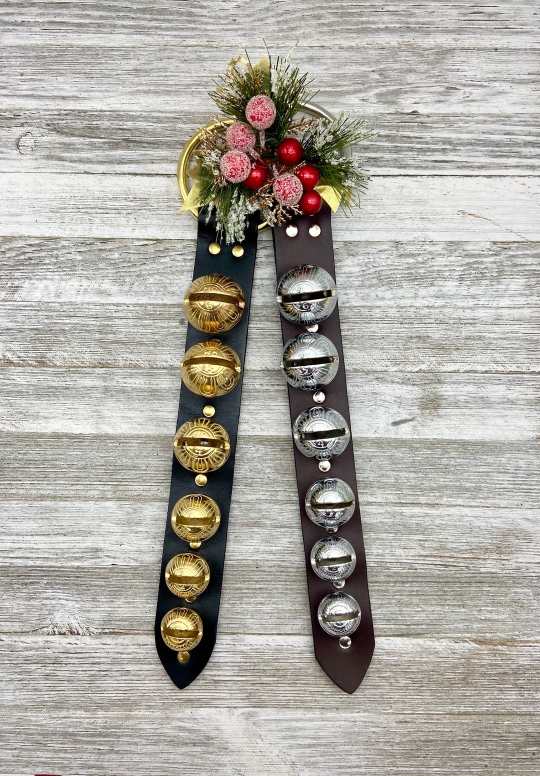 6 Authentic Graduating Solid Brass Sleigh Bells With A Door Ring,brass ...