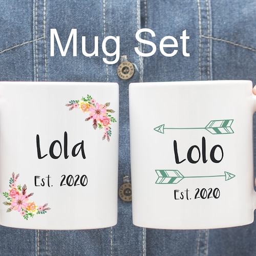 Lola and Lolo Mug Set Pregnancy Announcement to Grandparents | Etsy