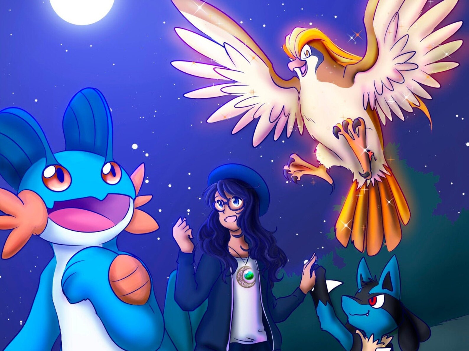 Custom Pokémon Team Portrait Anime Illustration Custom | Etsy