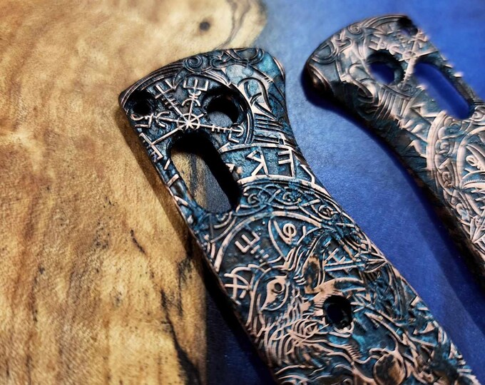 Viking - Odin - Norse God -FORCED PATINA Relief Engraved - Benchmade ...