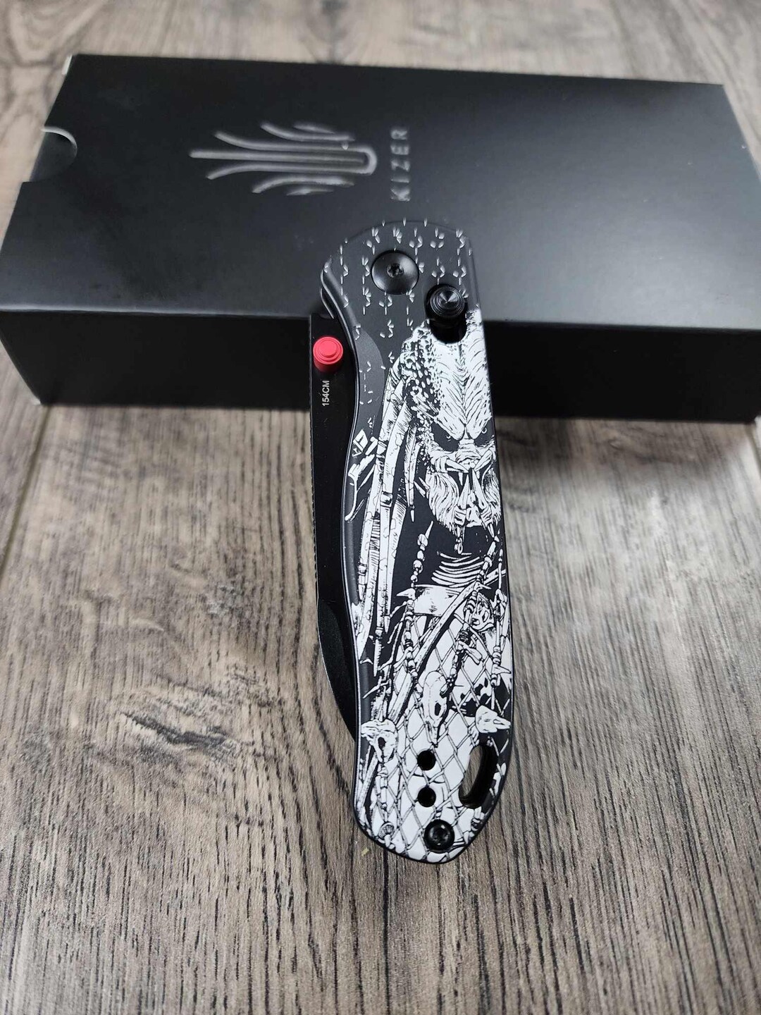 Predator! - Fiber Laser Engraved - Kizer Drop Bear - Edc - COMPLETE ...