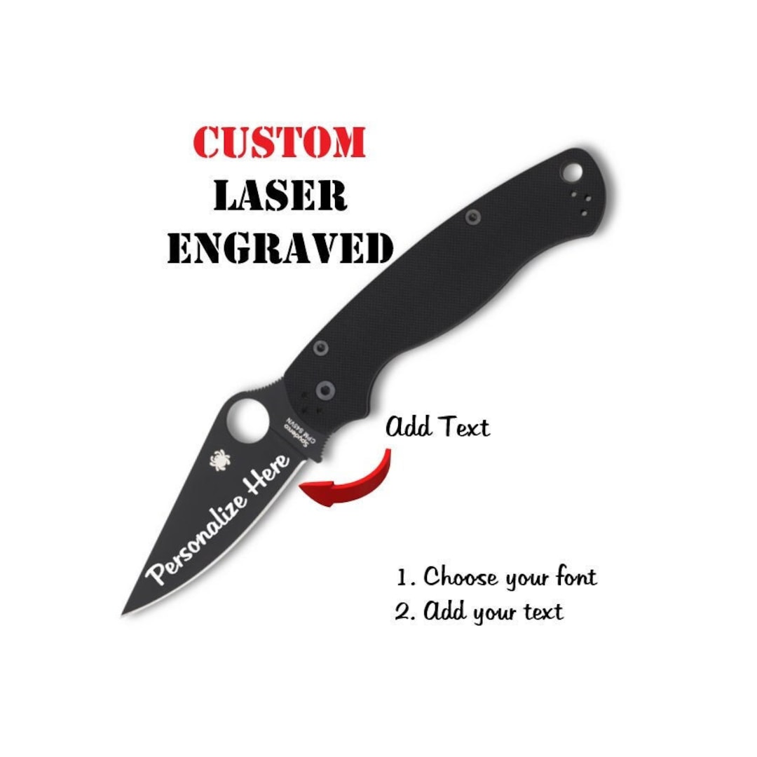 Personalized Spyderco PM2 - Laser Engraved Blade - Custom Gift - CPM ...