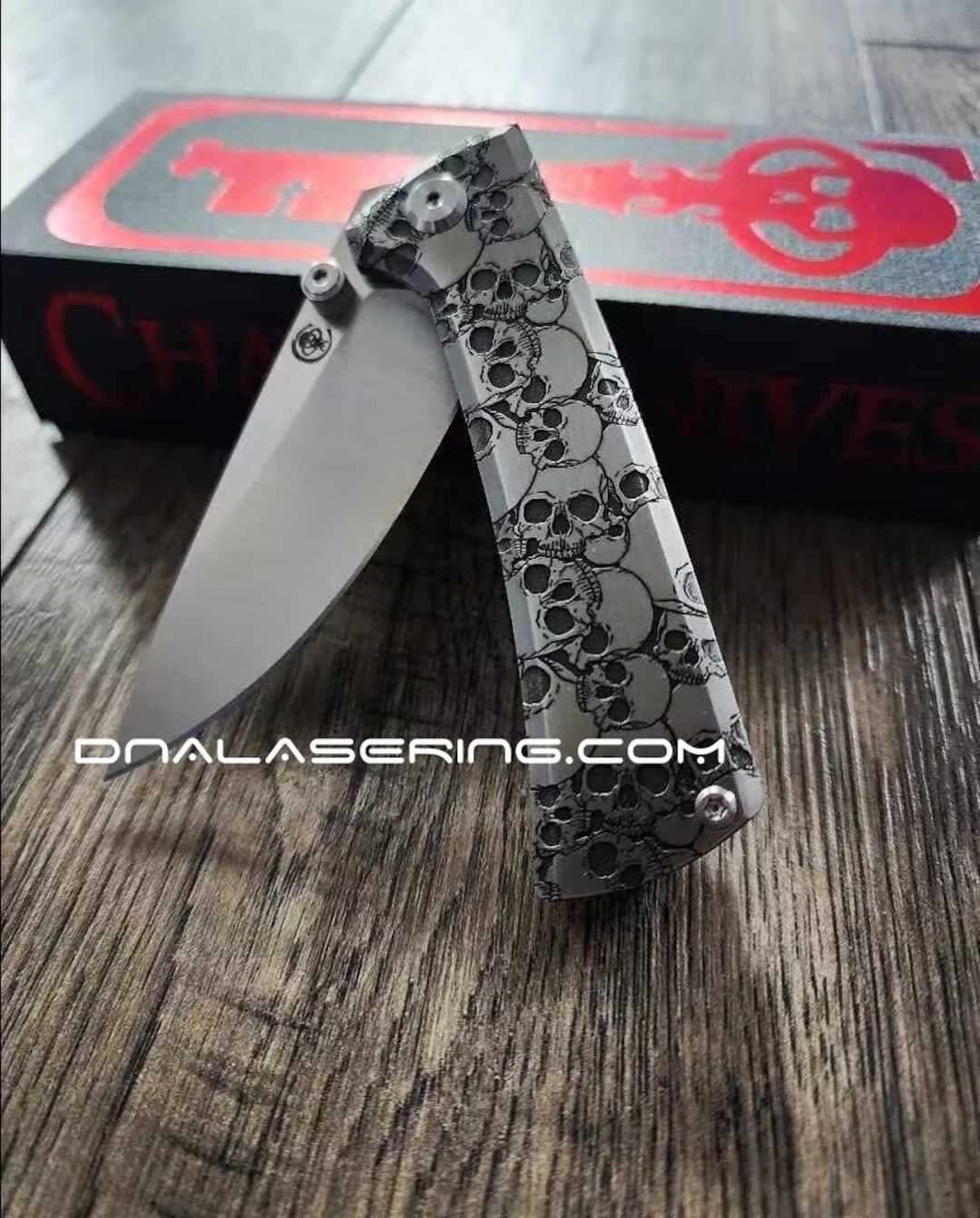 Chaves Knives Relief Engraved RCK9 With Skull Design!! Titanium - M390 ...