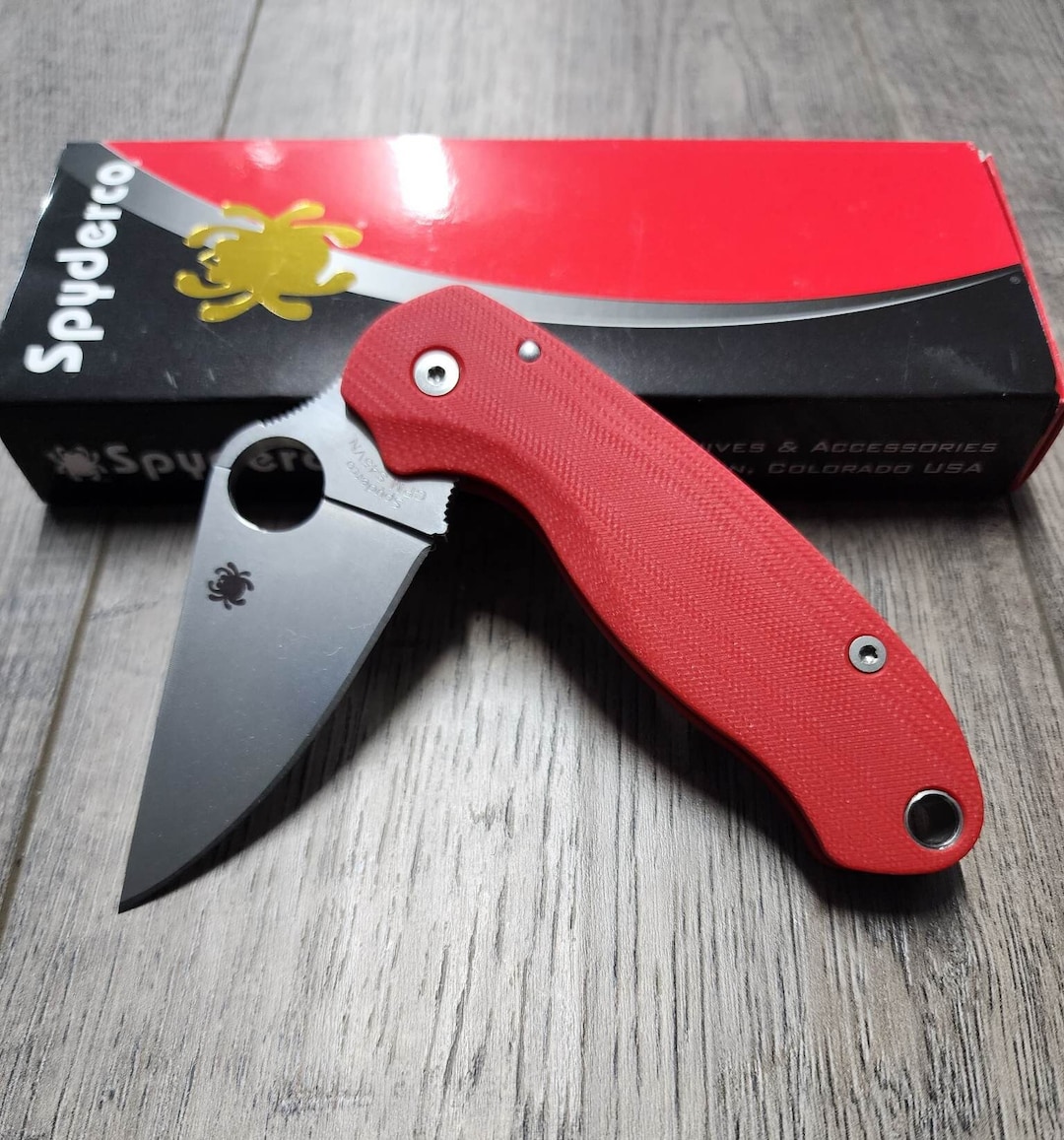 PM3 Lotus - Fire Red G10 Scales for Spyderco Paramilitary 3 - Flytanium ...