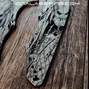 Predator - Spyderco Yojumbo - Deep Laser Engraved - Titanium Scales ...