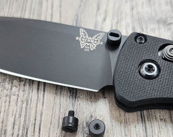 Slotted Titanium Thumbstud Kit for Benchmade Knives Black TI Bugout 940 ...