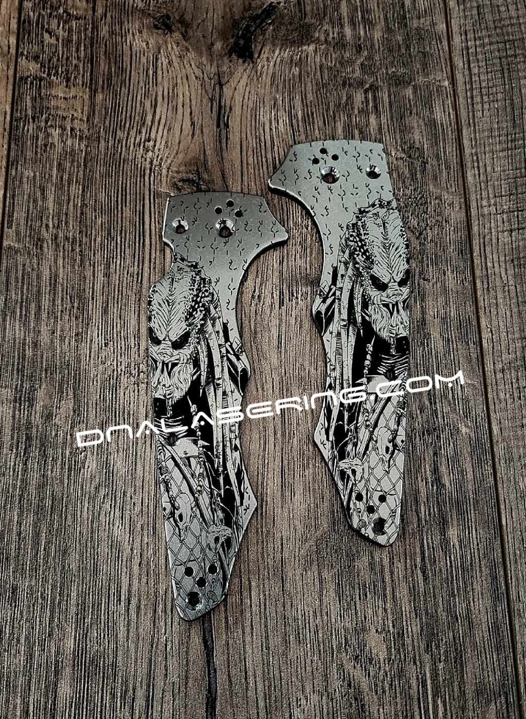 Predator - Spyderco Yojumbo - Deep Laser Engraved - Titanium Scales ...