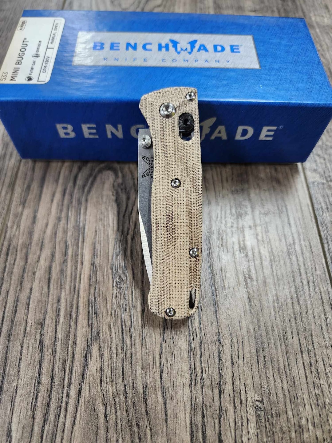 MINI Bugout Crossfade Micarta Scales Natural Canvas Flytanium Gear ...