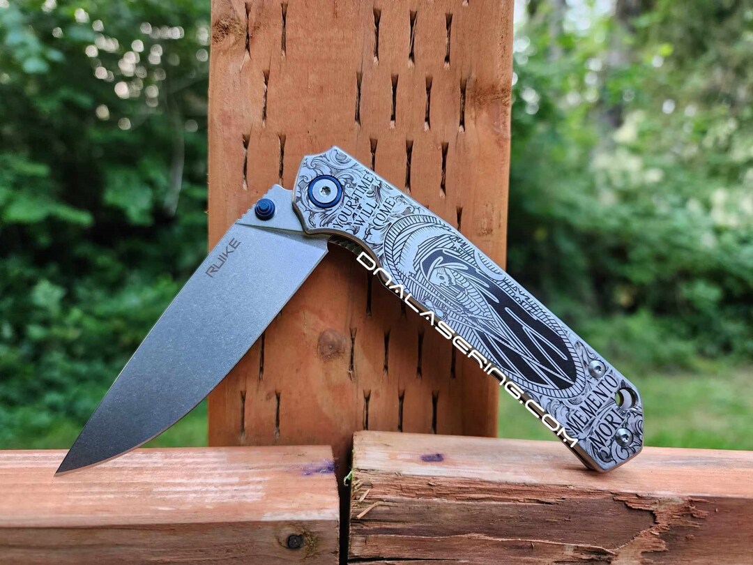 Memento Mori Reaper Ruike P801 Fiber Laser Deep Engraved EDC Gear ...