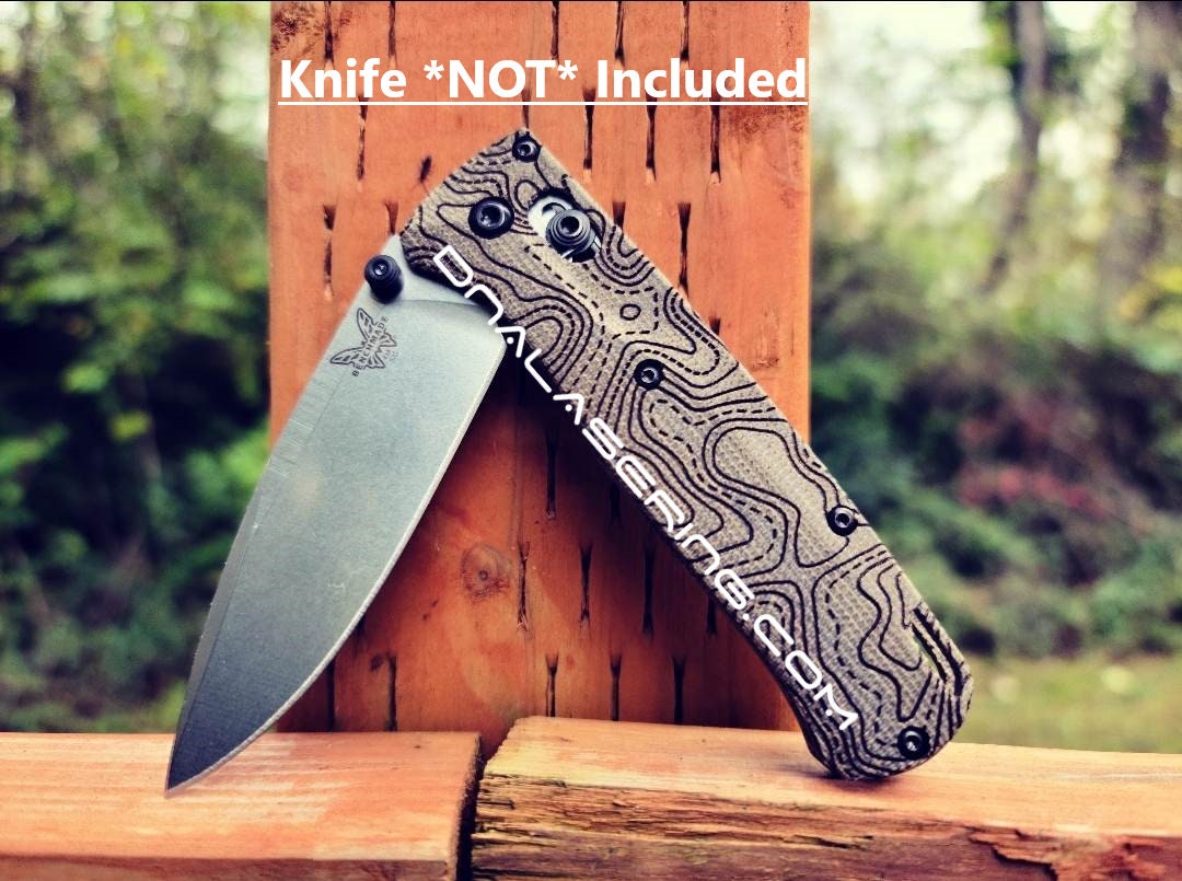 Topographic Map Benchmade Bugout Crossfade Laser Engraved Green Canvas ...
