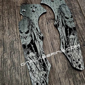 Predator - Spyderco Yojumbo - Deep Laser Engraved - Titanium Scales ...