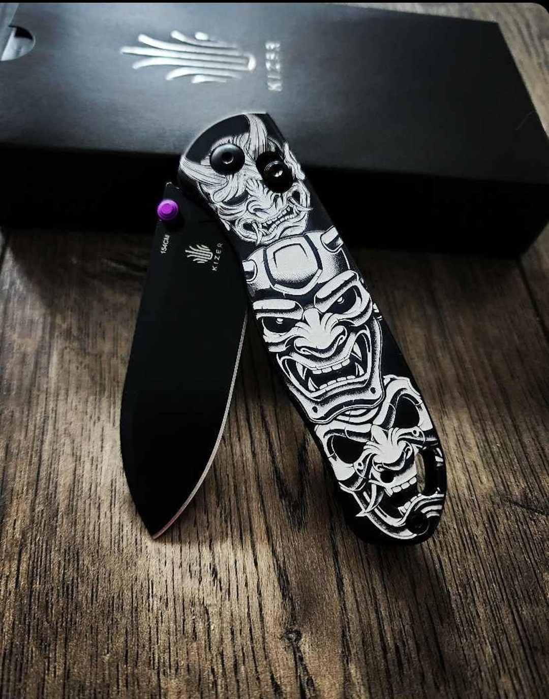 Triple Mask and Seigaiha Waves Kizer Drop Bear Fiber Laser Engraved ...
