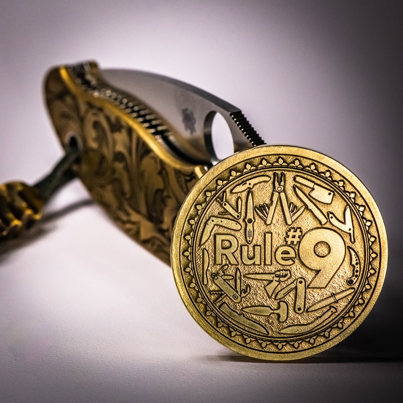 Gibbs Rule #9 - Michael Brunk Collab - Laser Engraved Brass Coin ...