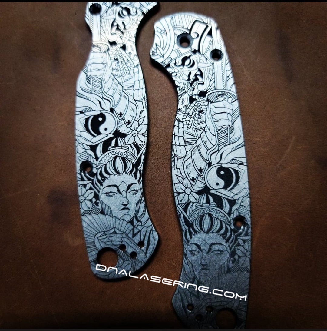 Yin-yang - Ancient Samurai & Geisha - Spyderco PM2 - Engraved PM2 ...
