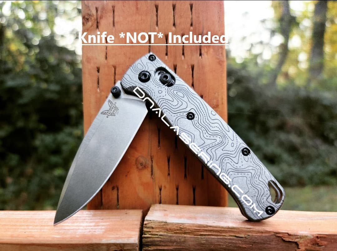 Topographic Lines - Benchmade Bugout TI - Deep Laser Engraved Titanium ...
