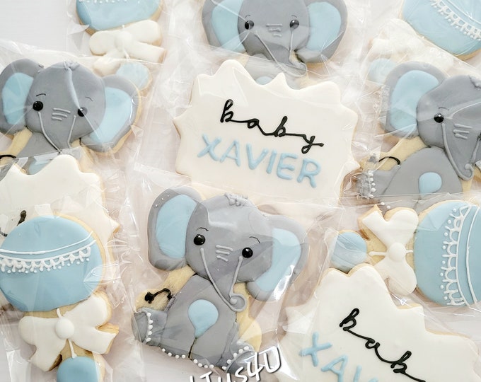 Elephant Cookies. Babyshower Cookies. - Etsy