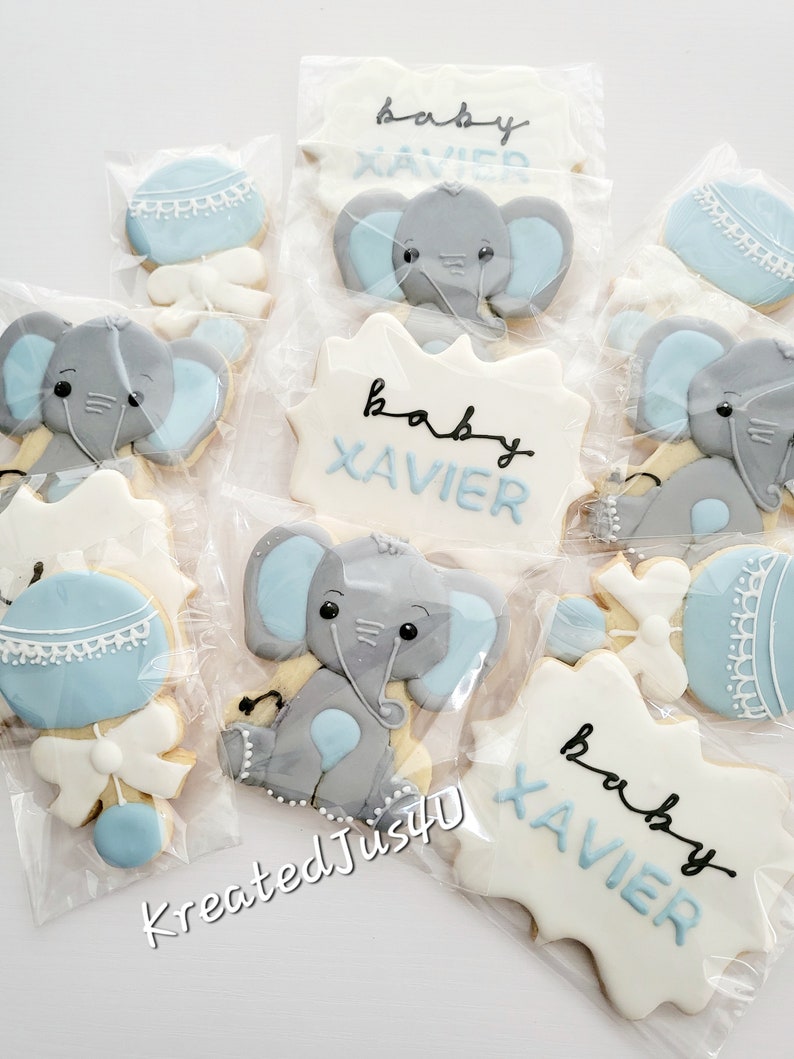 Elephant Cookies. Babyshower Cookies. - Etsy