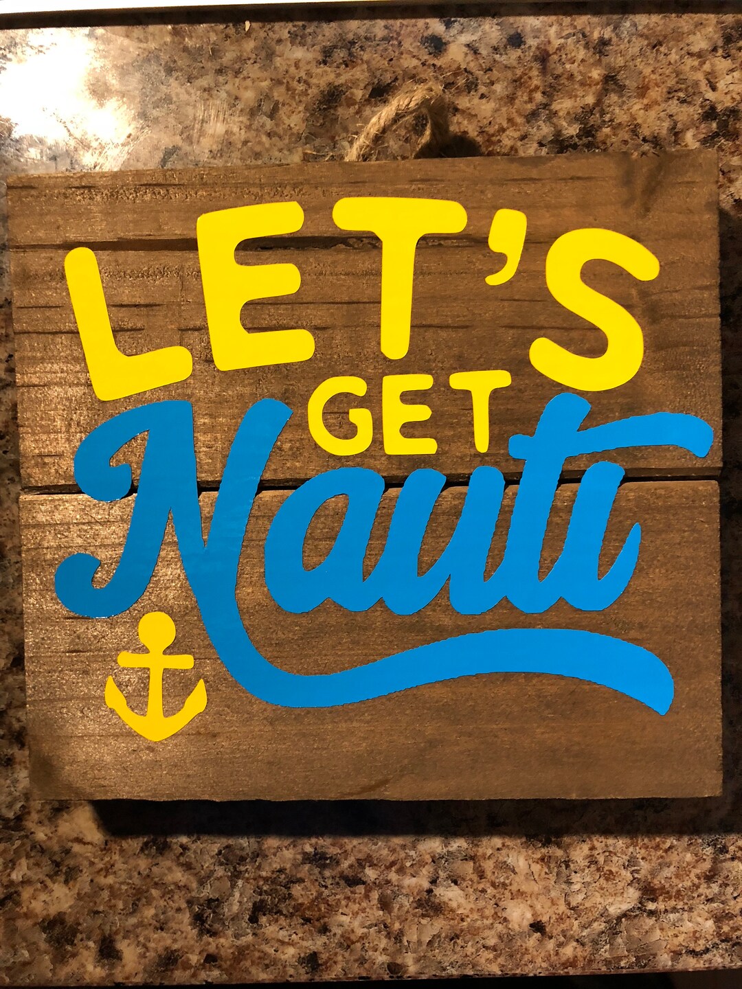 Wooden Beach Sign -"let's Get Nauti" 5.5" X 5" - Coastal Collection - Etsy