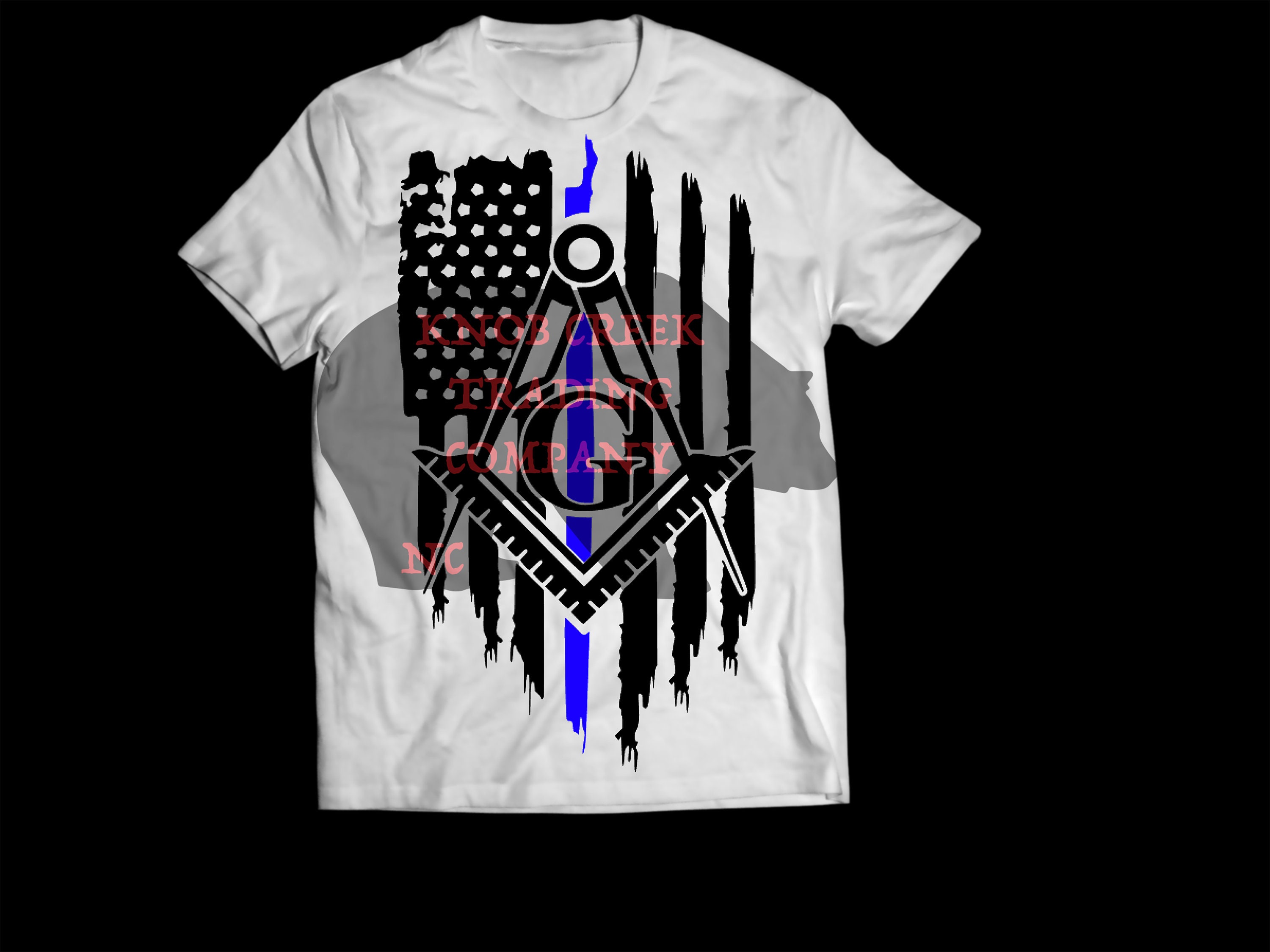 Thin Blue Line Masonic Flag Shirt - Front & Back - Etsy