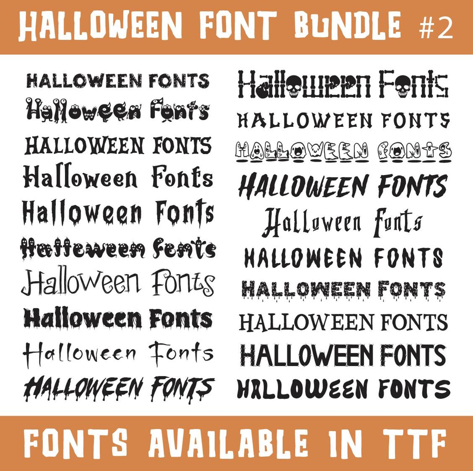 Halloween Font Bundle | 20 Spooky Fonts | Halloween Alphabet | Scary ...