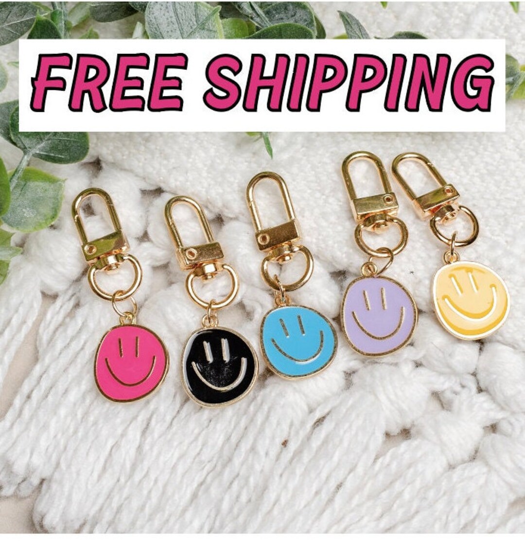 Retro Keychain | Smiley Face Keychain | 90s Keychain | Groovy Flower ...