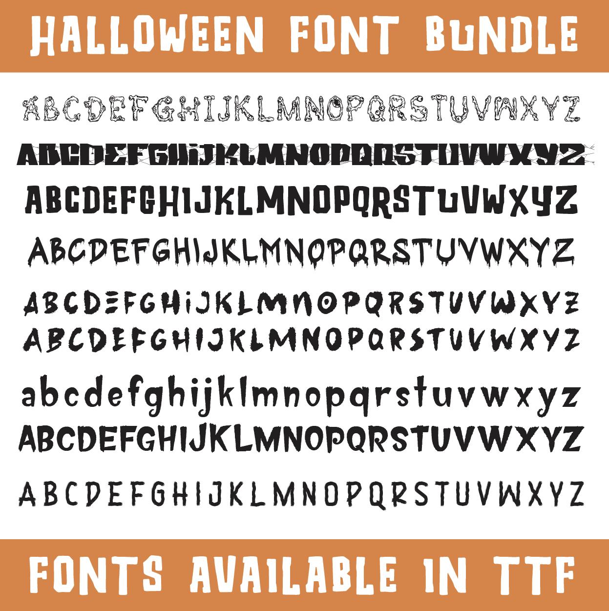 20 Halloween Fonts | Halloween Font Bundle | Spooky Font | Scary Text ...