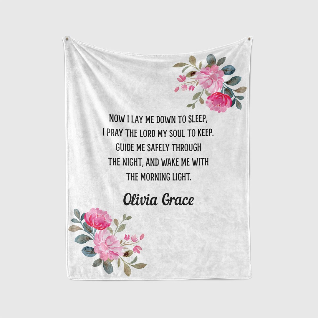 Personalized Blanket | Now I Lay Me Down | Blanket With Name | Custom ...