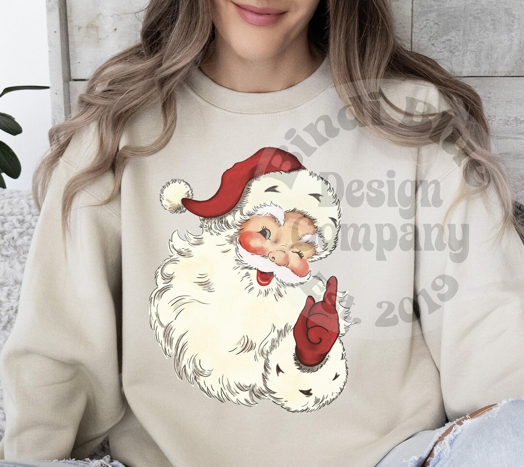 Retro Santa Png | Retro Christmas Png | Vintage Santa Png | Vintage ...