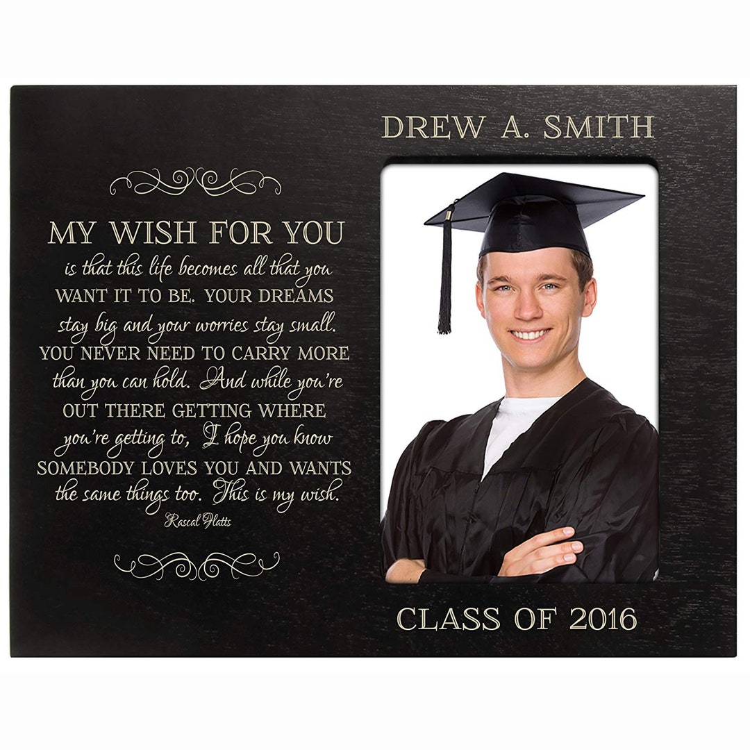 BLACK Personalized Graduation Picture Frame Graduation Gift Gift for ...