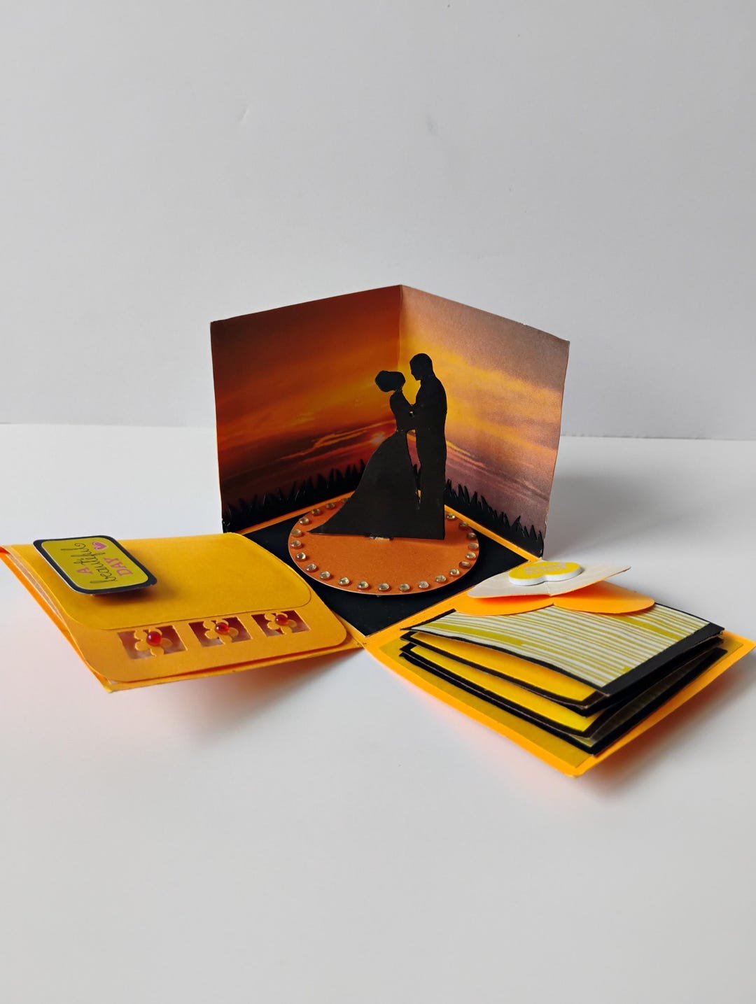 Personalized Couple Silhouette Explosion Box, Explosion Box Gift for ...