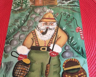 Fishing santa | Etsy