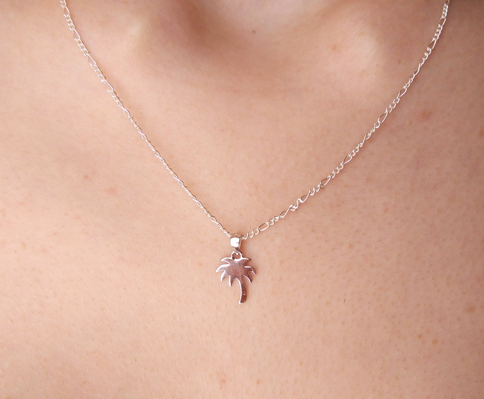Palm Tree Necklace Sterling Silver Necklace Tree Pendant - Etsy