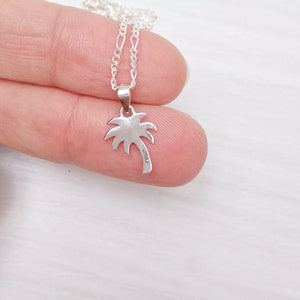 Palm Tree Necklace, Sterling Silver Necklace, Tree Pendant, Palm Tree ...