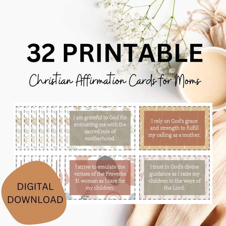 Printable Daily Biblical Affirmation Cards for Christian Mothers ...