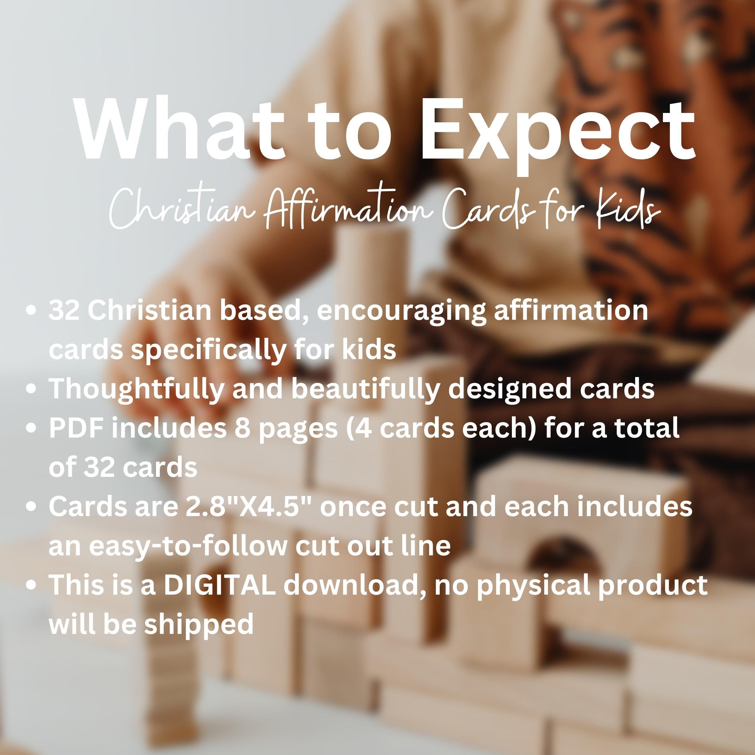 32 Printable Encouraging Christian Affirmation Cards for Kids, Daily ...