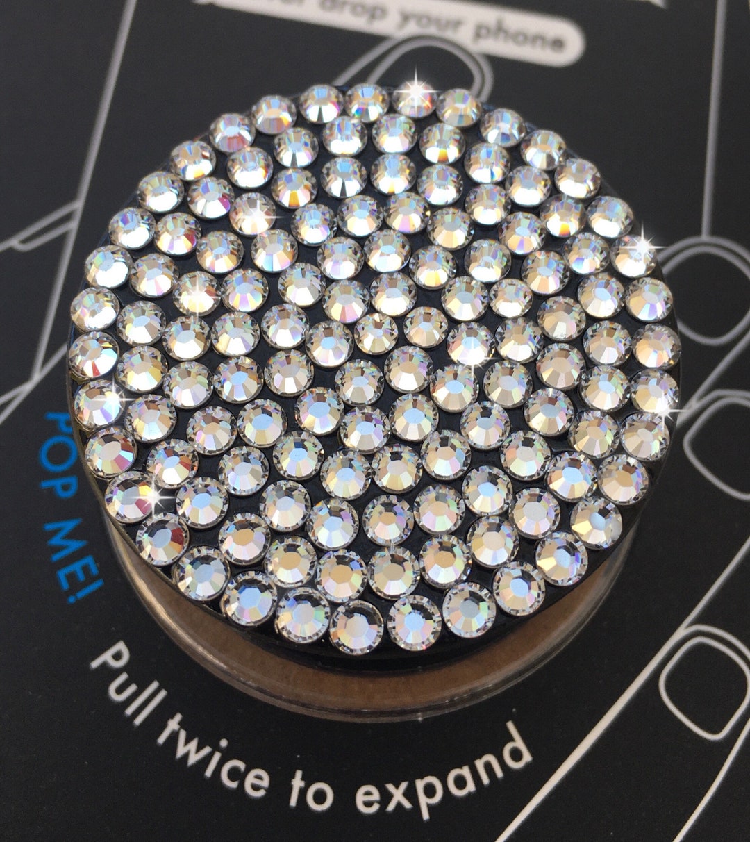 MADE TO ORDER Swarovski Clear Crystal Flat Back Rhinestones Black Pop ...